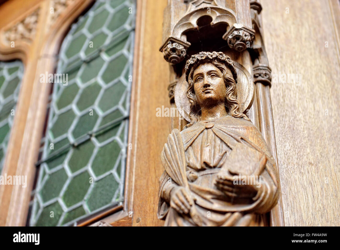 OUDENAARDE, BELGIUM-JUNY 23, 2015: Interior of church Saint Walburga in ...