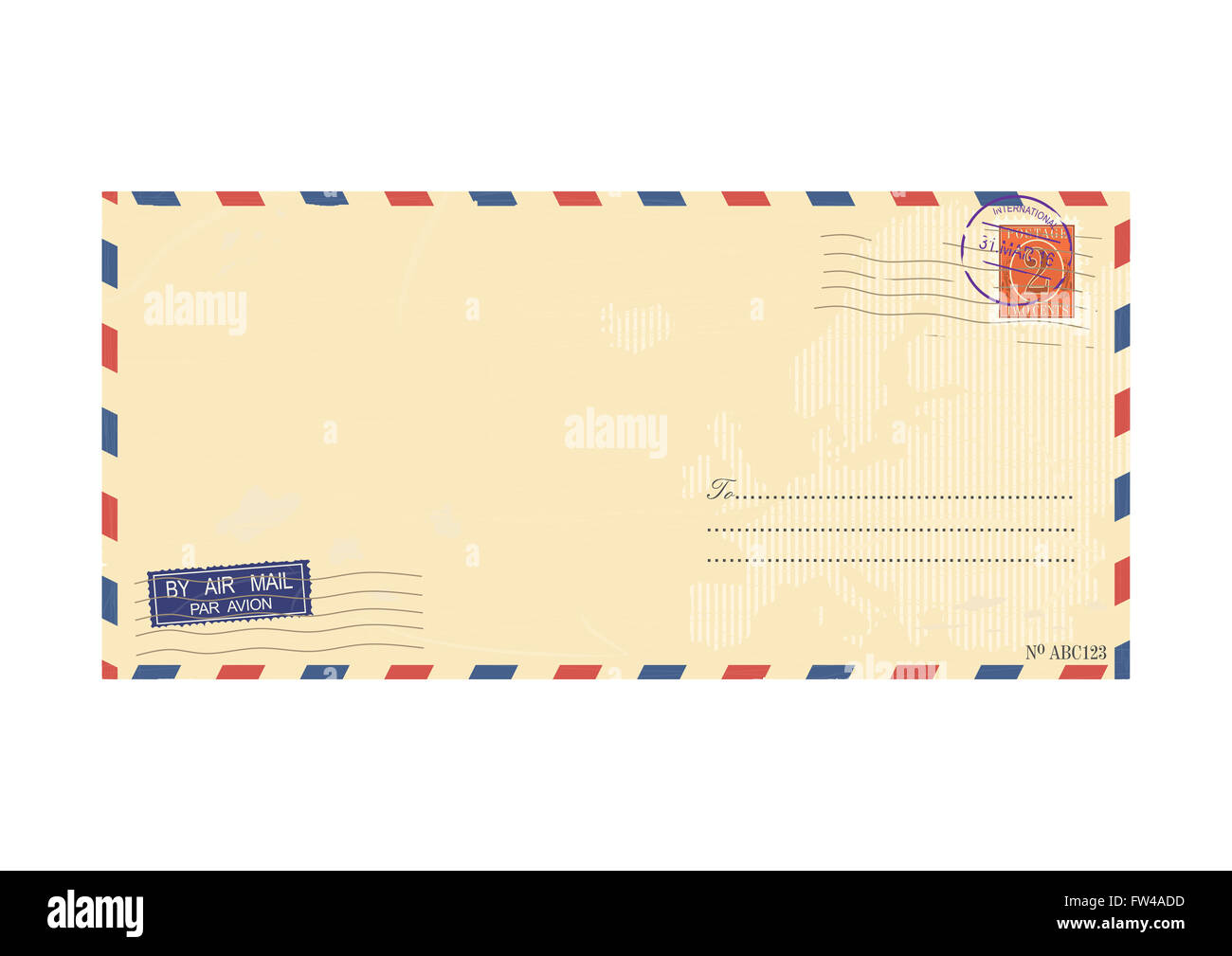 Illustration of air mail envelope Cut Out Stock Images & Pictures - Alamy