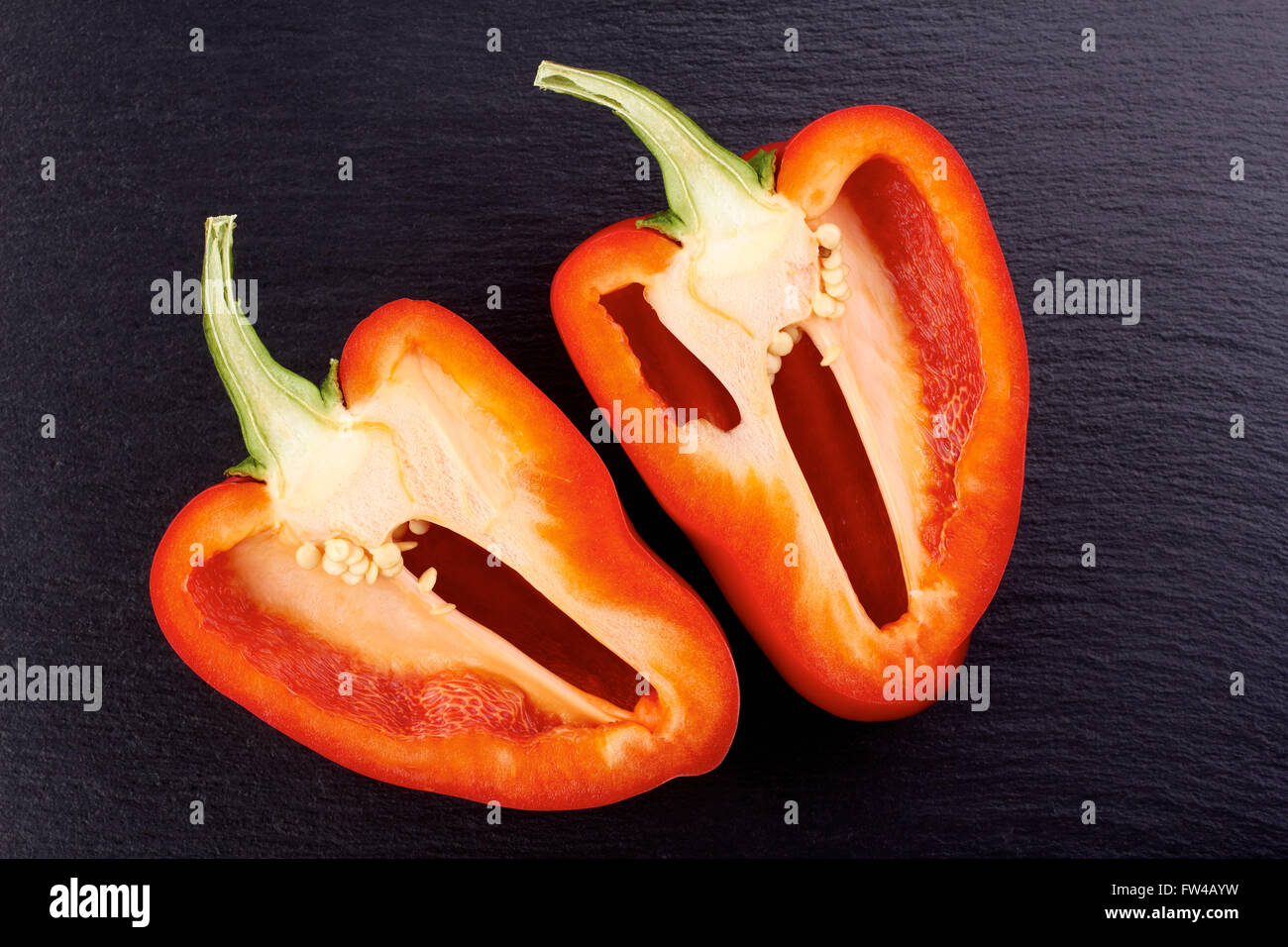 Green bell pepper half cut hi-res stock photography and images - Alamy