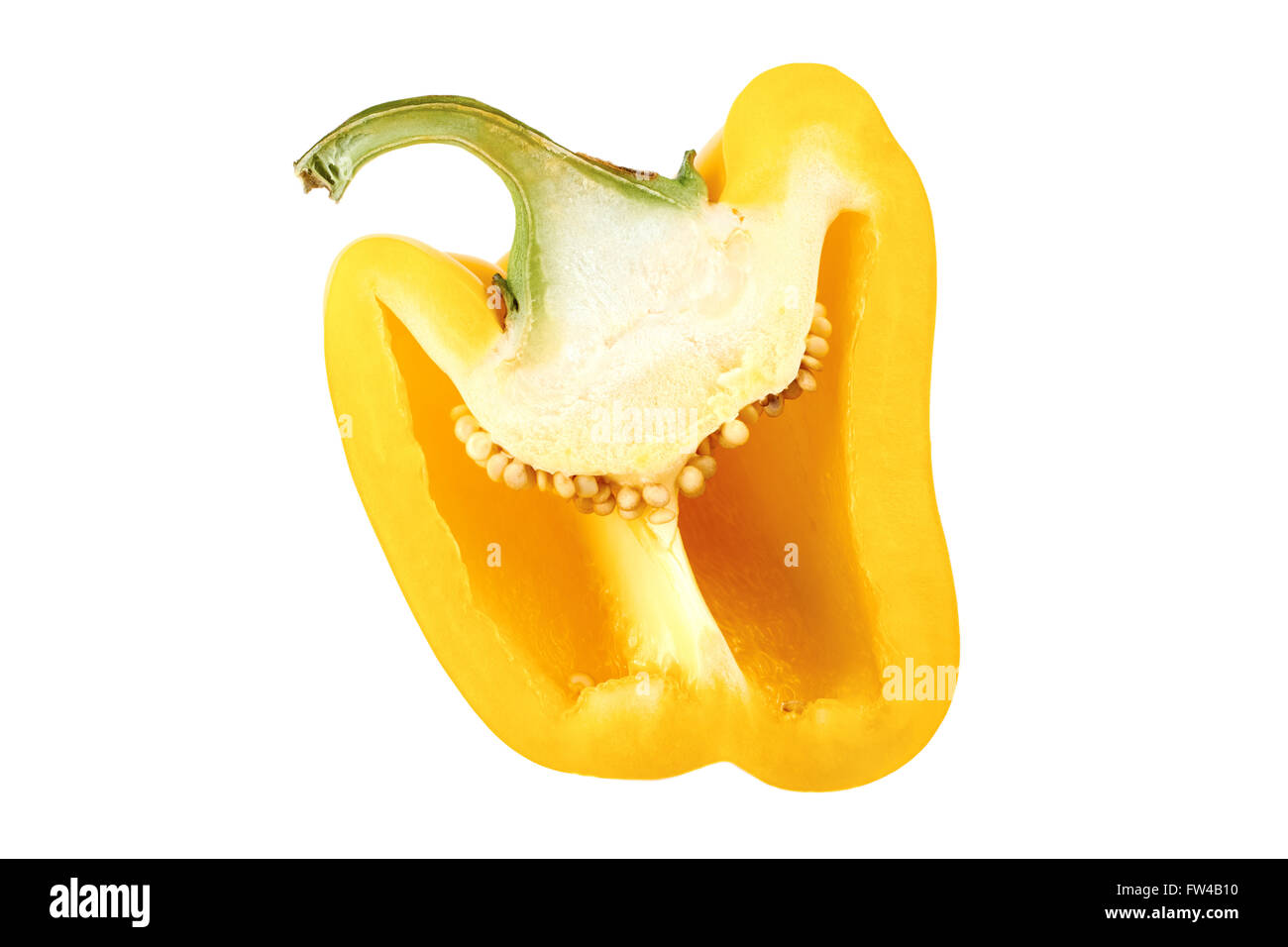 Cutted half of organic sweet pepper on white Stock Photo - Alamy