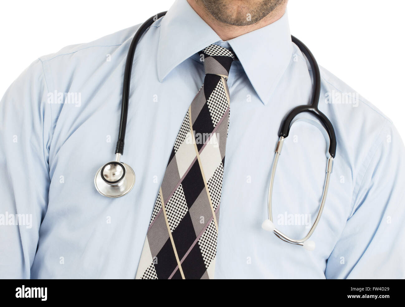 Doctor with stethoscope, isolated on white background Stock Photo - Alamy