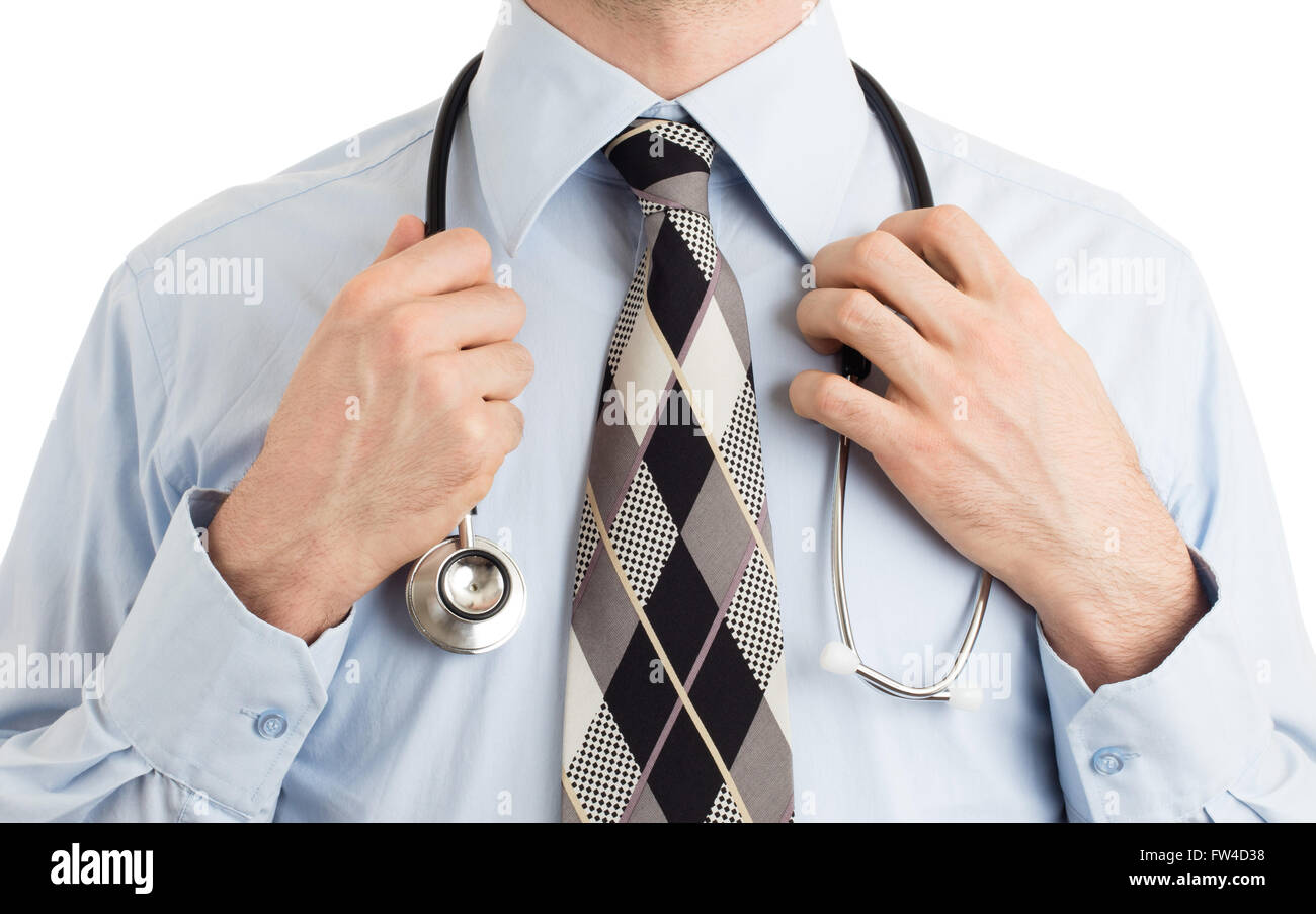 Doctor with stethoscope, isolated on white background Stock Photo - Alamy