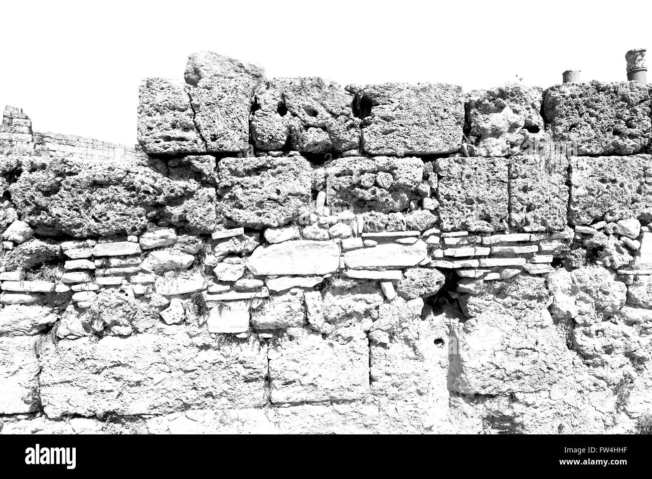 step brick in greece old wall and texture material the background Stock ...