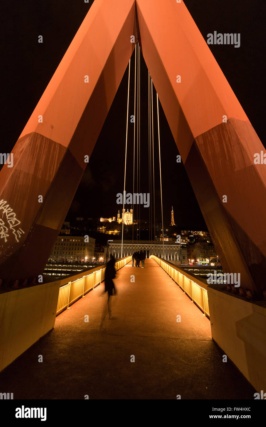 City of Lyon at night Stock Photo - Alamy
