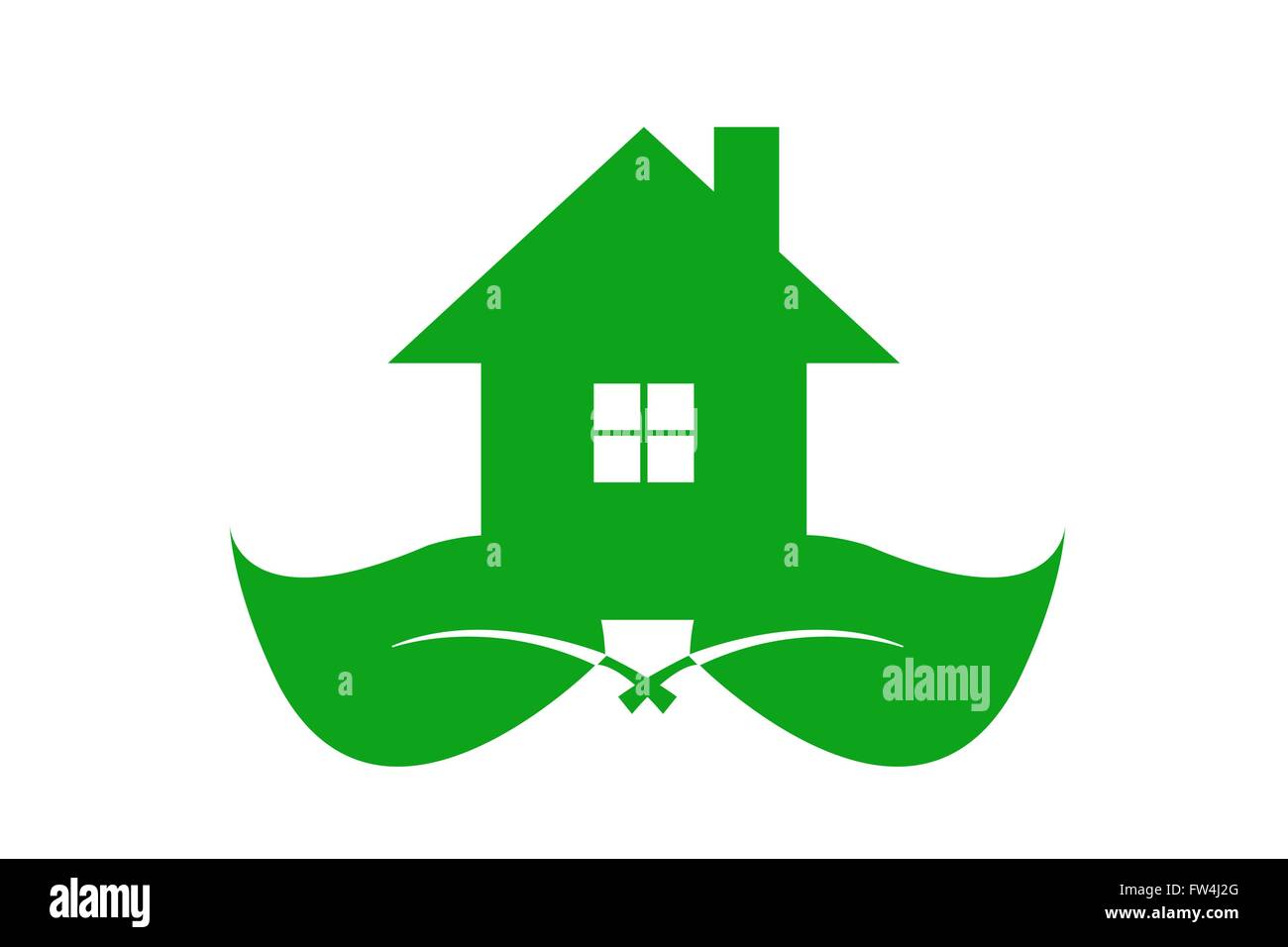 Green ecological house symbol Stock Vector Image & Art - Alamy