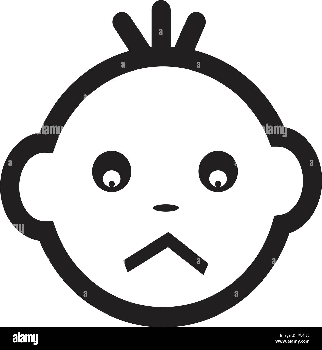 Cute Baby Face Emotion Icon Illustration symbol design Stock Vector ...