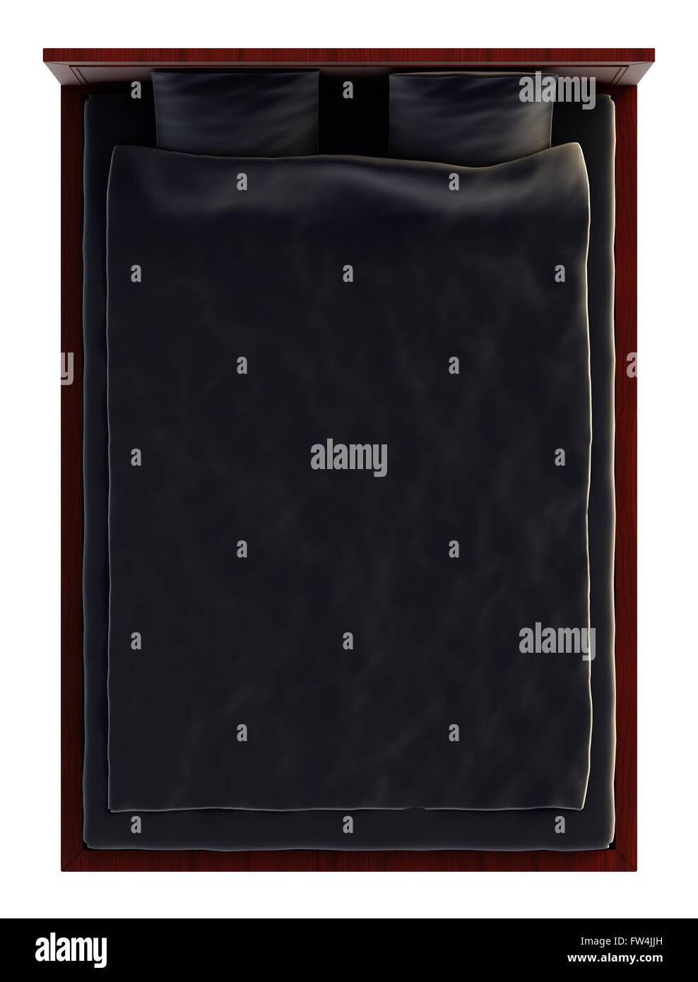 3D Rendering Bed Top View Isolated On White Stock Photo - Alamy