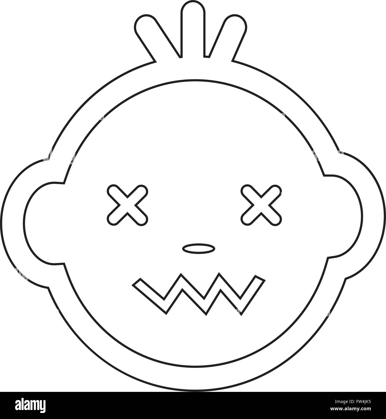 Cute Baby Face Emotion Icon Illustration symbol design Stock Vector ...