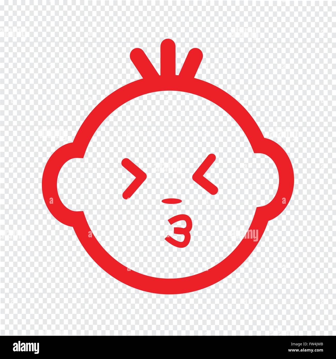 Cute Baby Face Emotion Icon Illustration symbol design Stock Vector ...
