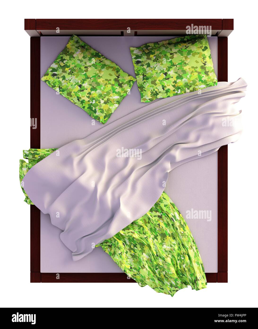 3d Rendering Bed Top View Stock Photos & 3d Rendering Bed Top View ...