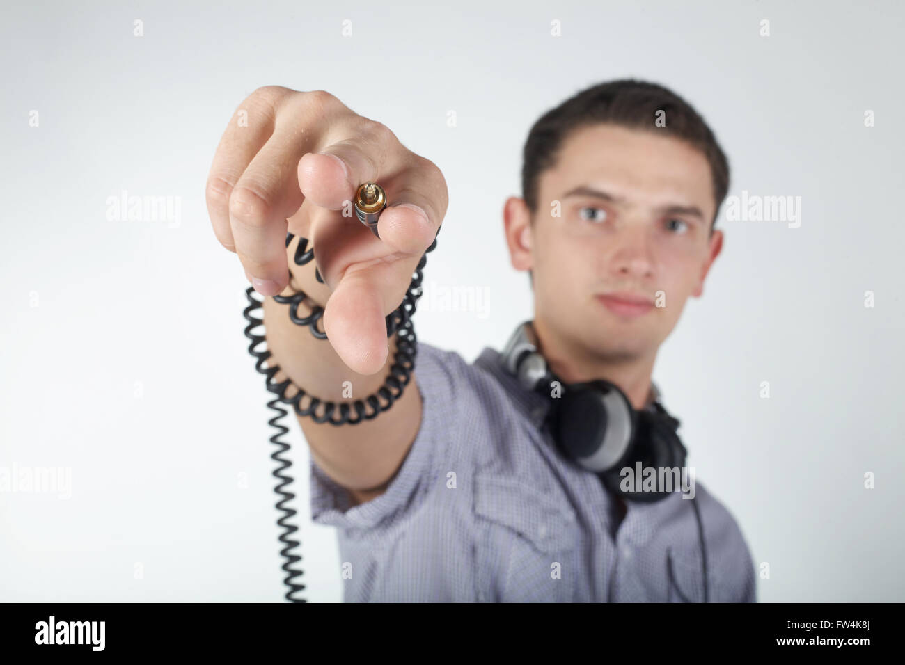 photo of DJ with headphones Stock Photo - Alamy