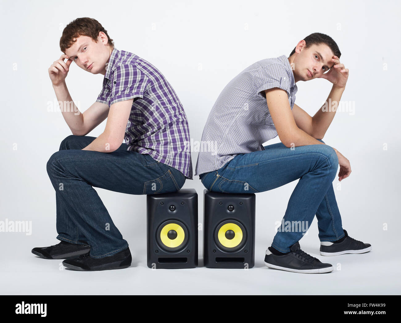 Two funny boys speakers hi-res stock photography and images - Alamy