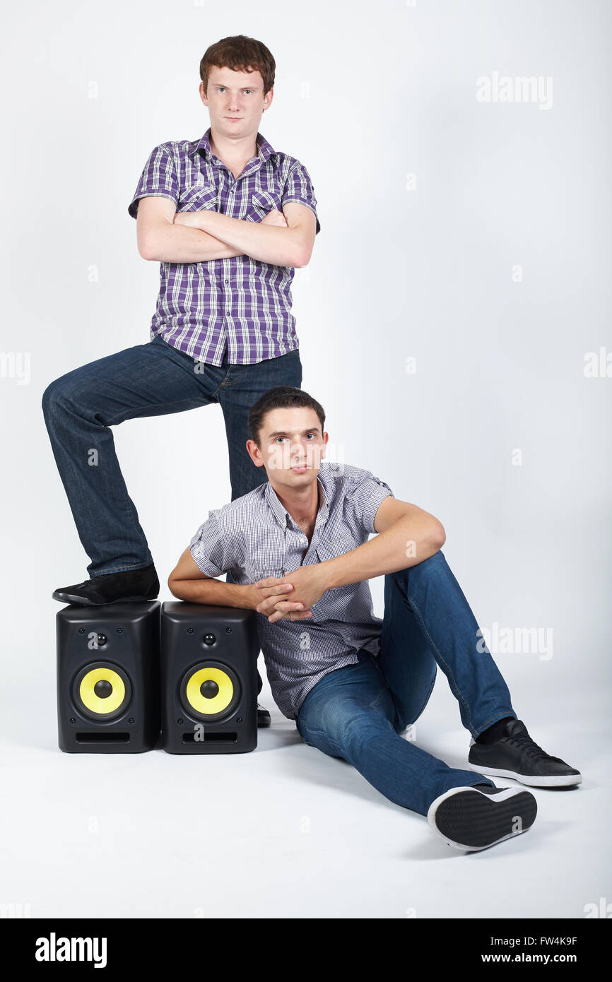 Two funny boys speakers hi-res stock photography and images - Alamy