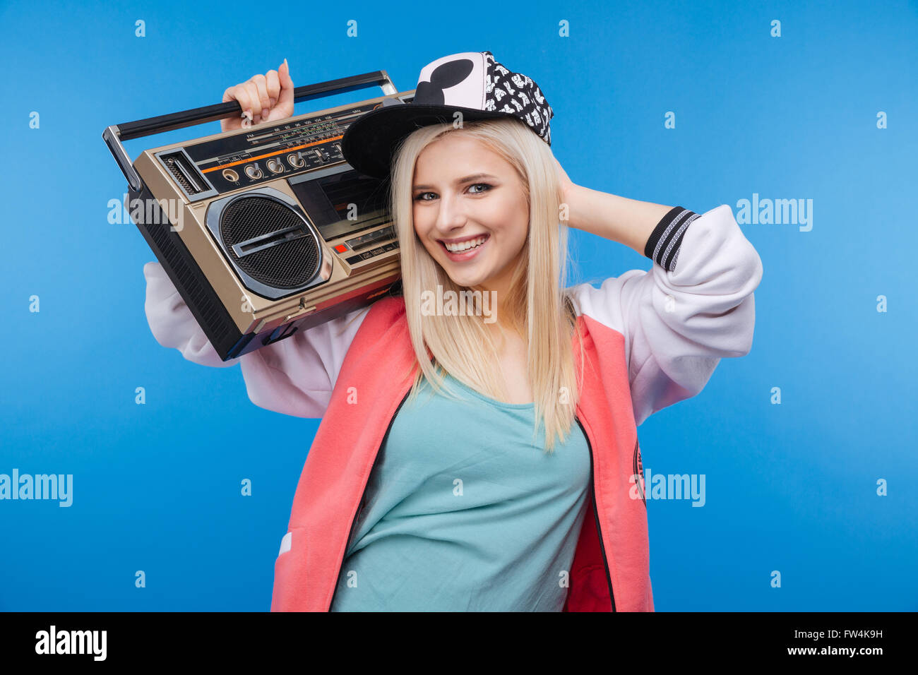 Boom box girl hi-res stock photography and images - Alamy