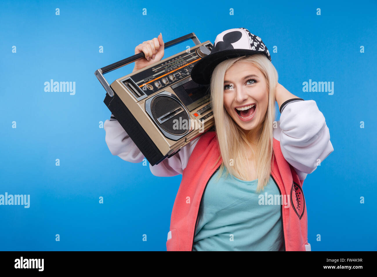 Boom box girl hi-res stock photography and images - Alamy