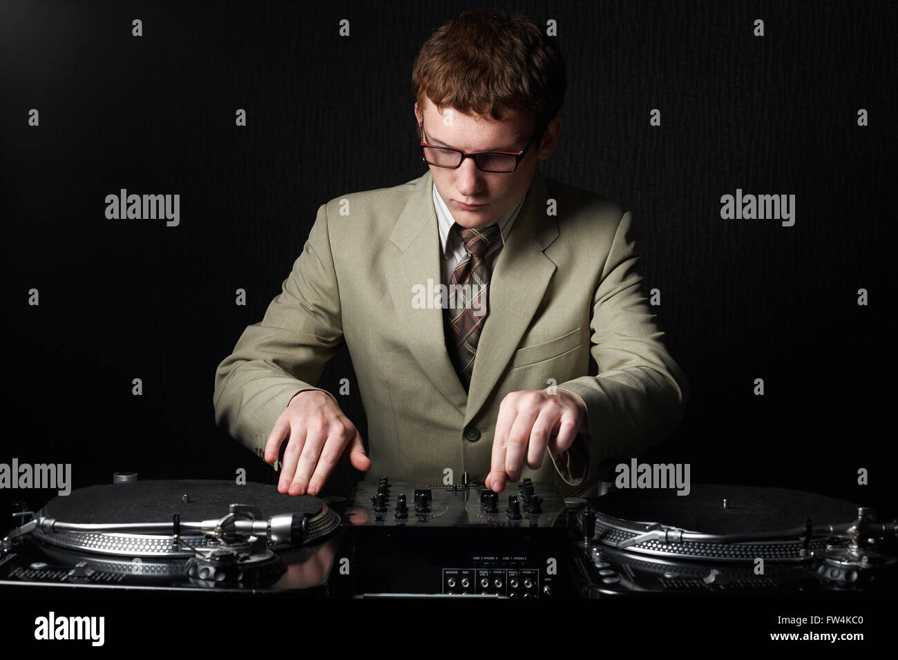 funny red haired DJ Stock Photo - Alamy