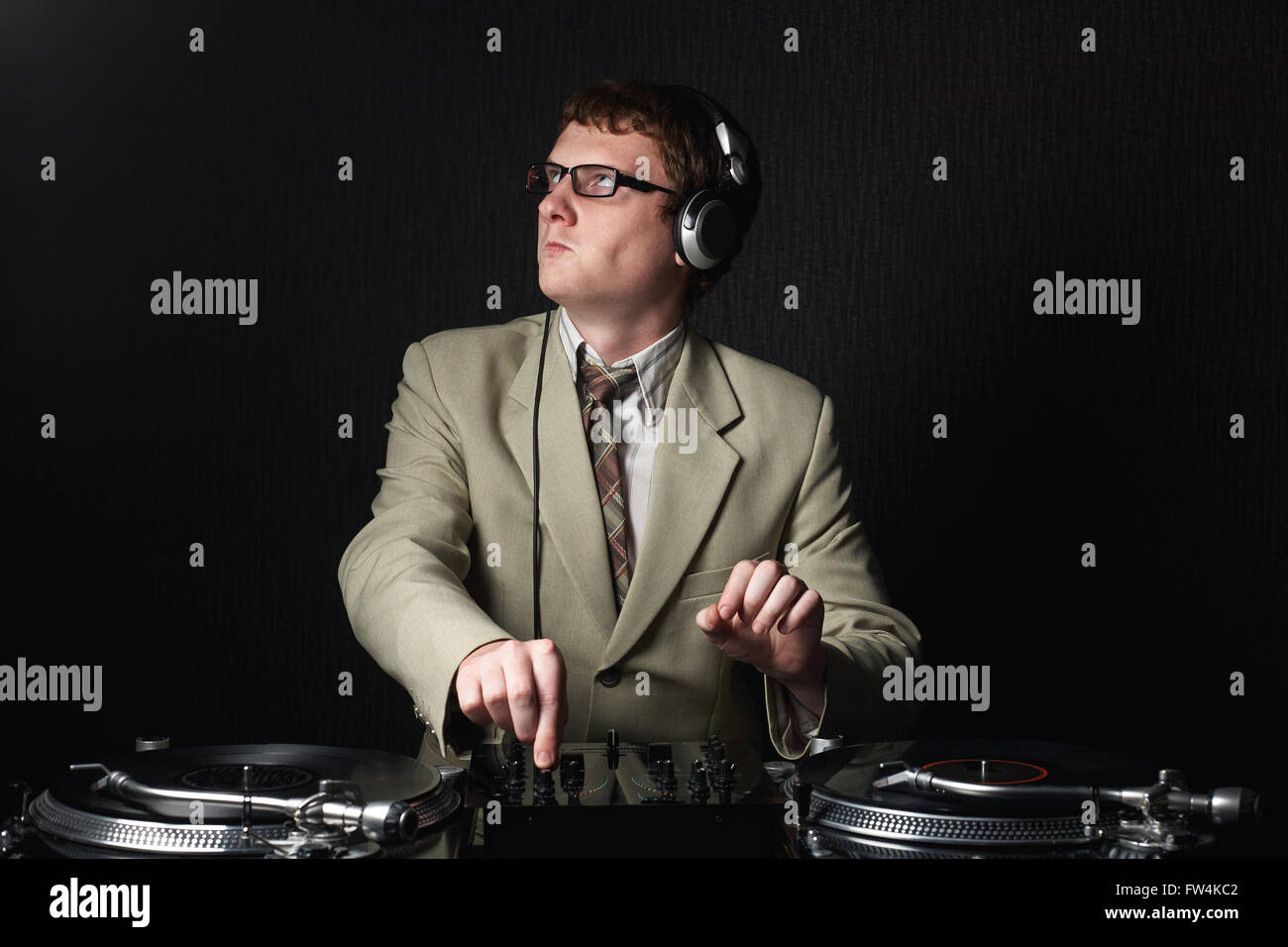 funny red haired DJ Stock Photo - Alamy