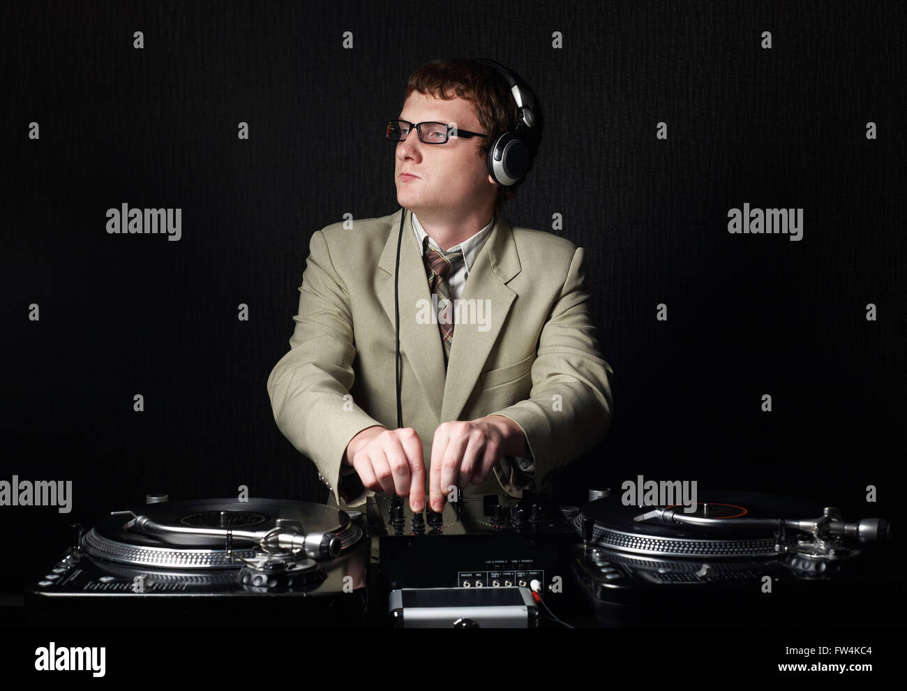 funny red haired DJ Stock Photo - Alamy