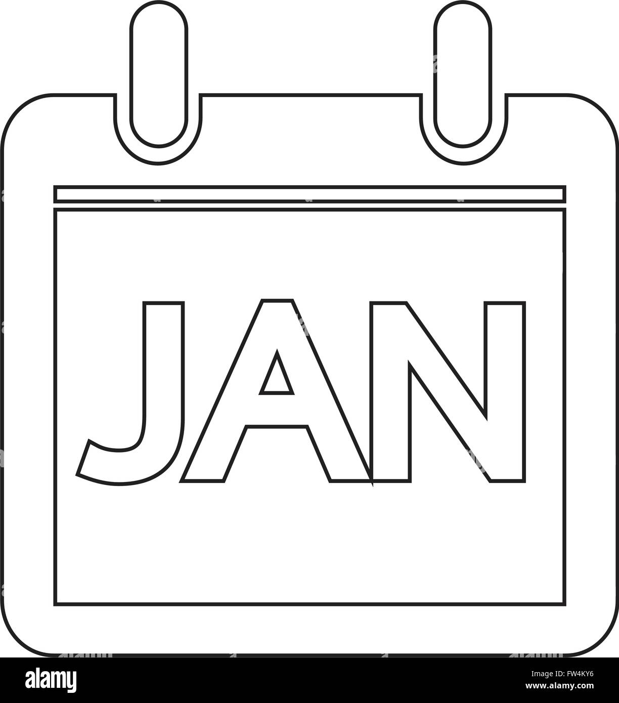 Month Calendar Icon illustration sign design style Stock Vector Image ...