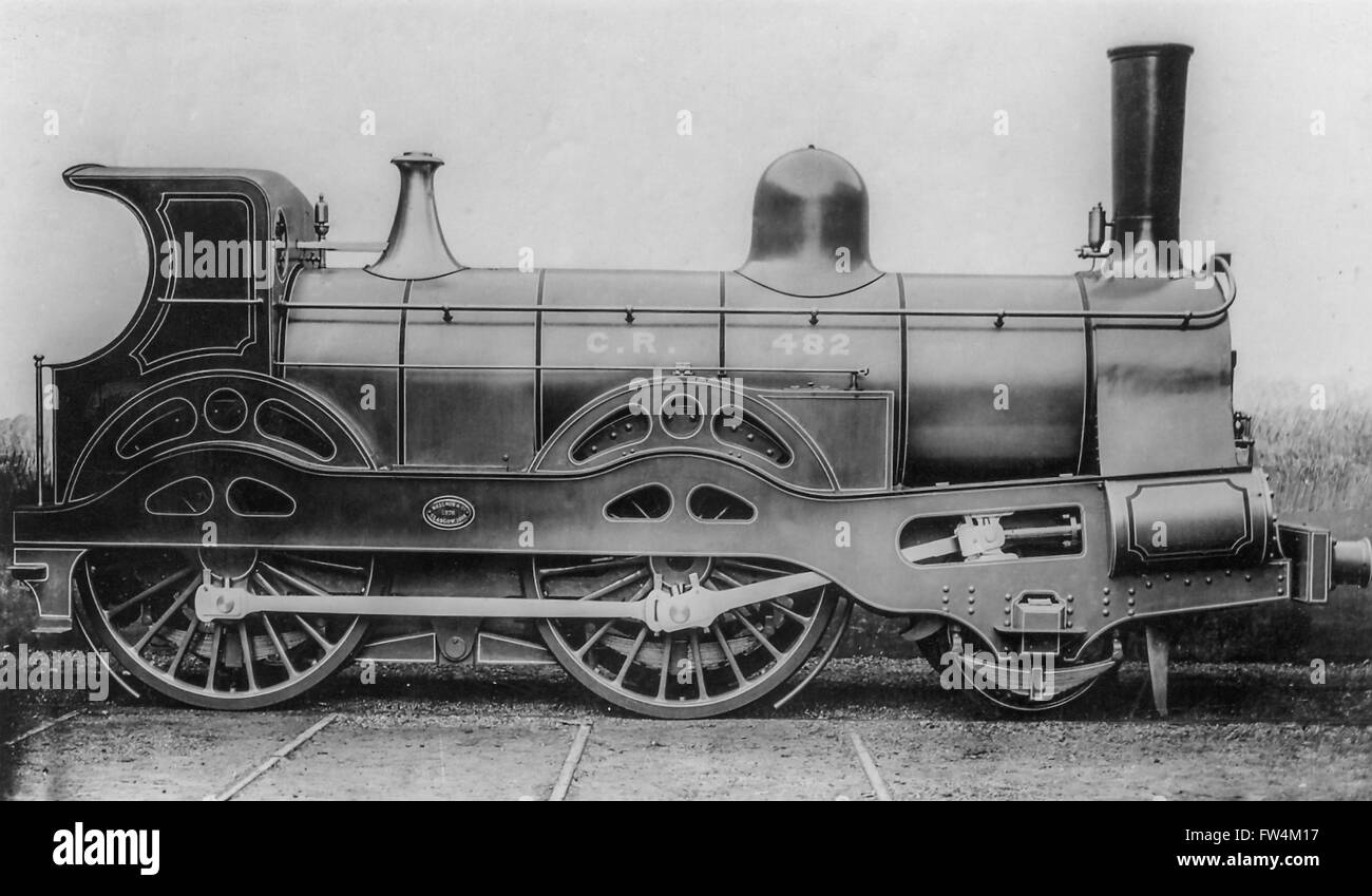Caledonian railway 2 4 0 steam locomotive Black and White Stock Photos ...