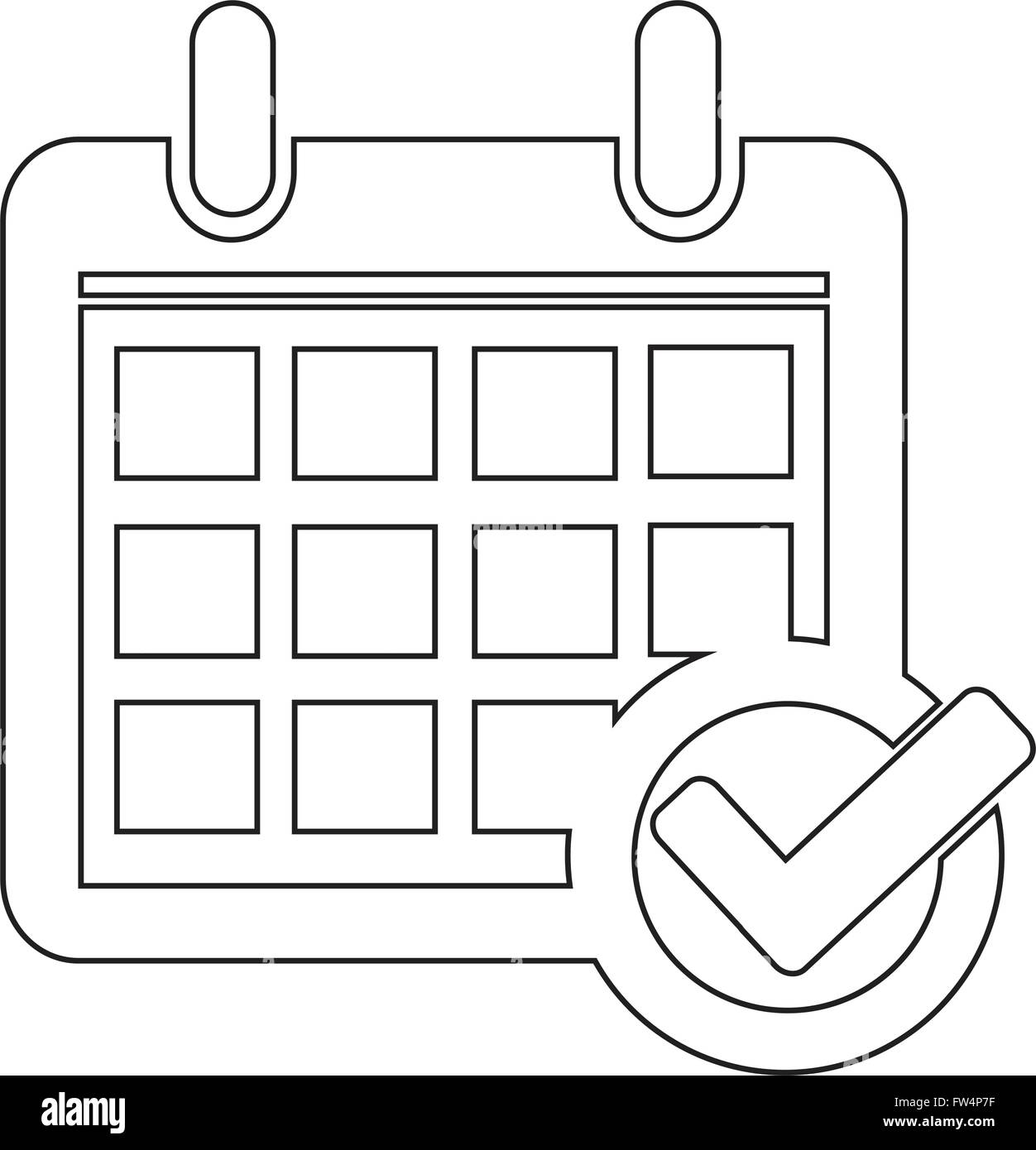 Calendar Icon illustration sign design style Stock Vector Image & Art ...