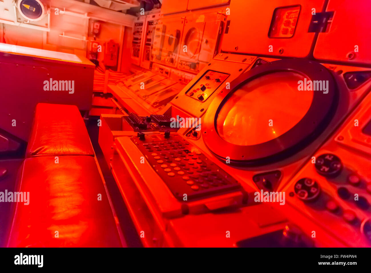 control room orange red light Stock Photo - Alamy