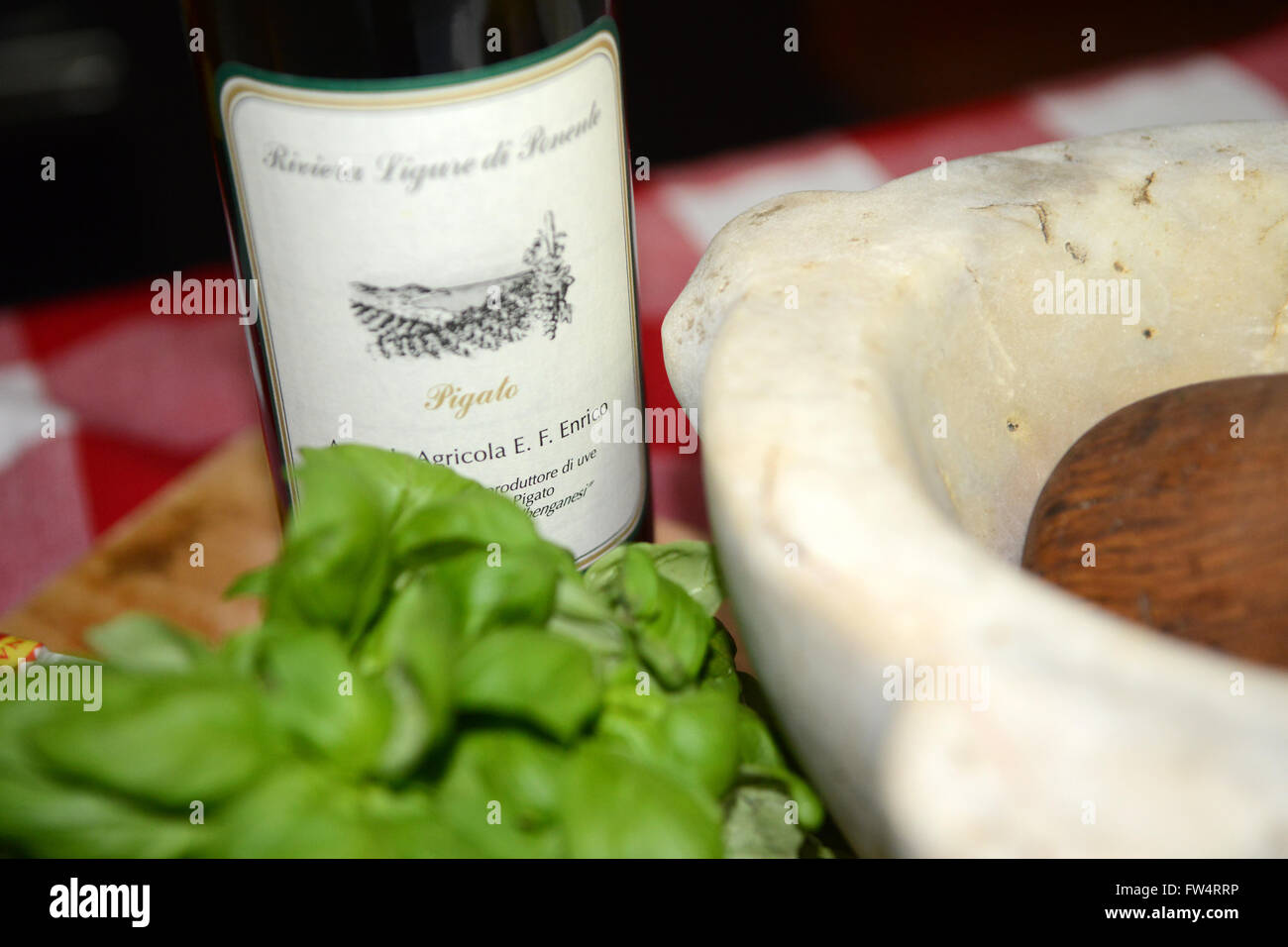 a bottle of wine Pigato tipical ligurian wine Stock Photo - Alamy
