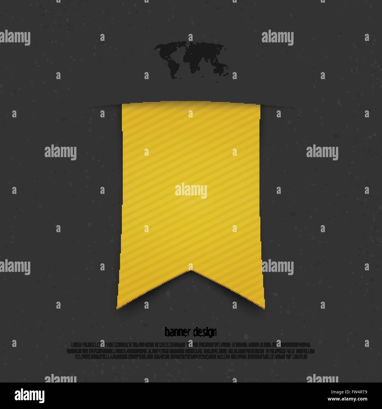 golden ribbon bookmark isolated on black background. vector retro ...