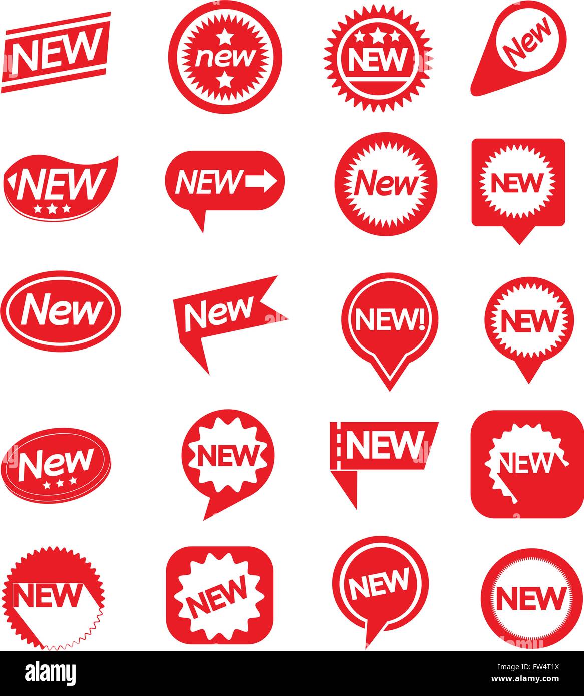 Set of labels New Icon for website and communication Stock Vector Image ...