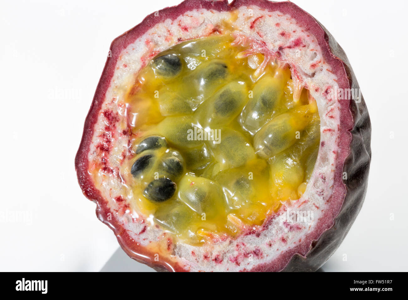 Passion Fruit Cross Section Close up Stock Photo - Alamy