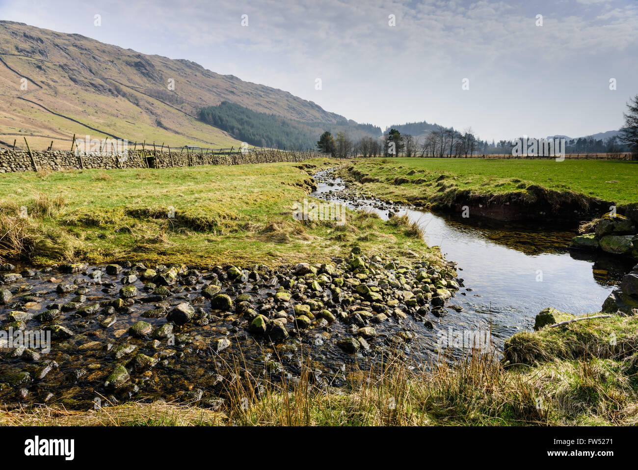 Stream at Hinning House, Cockley Beck, Duddon Valley, Cumbria Stock ...