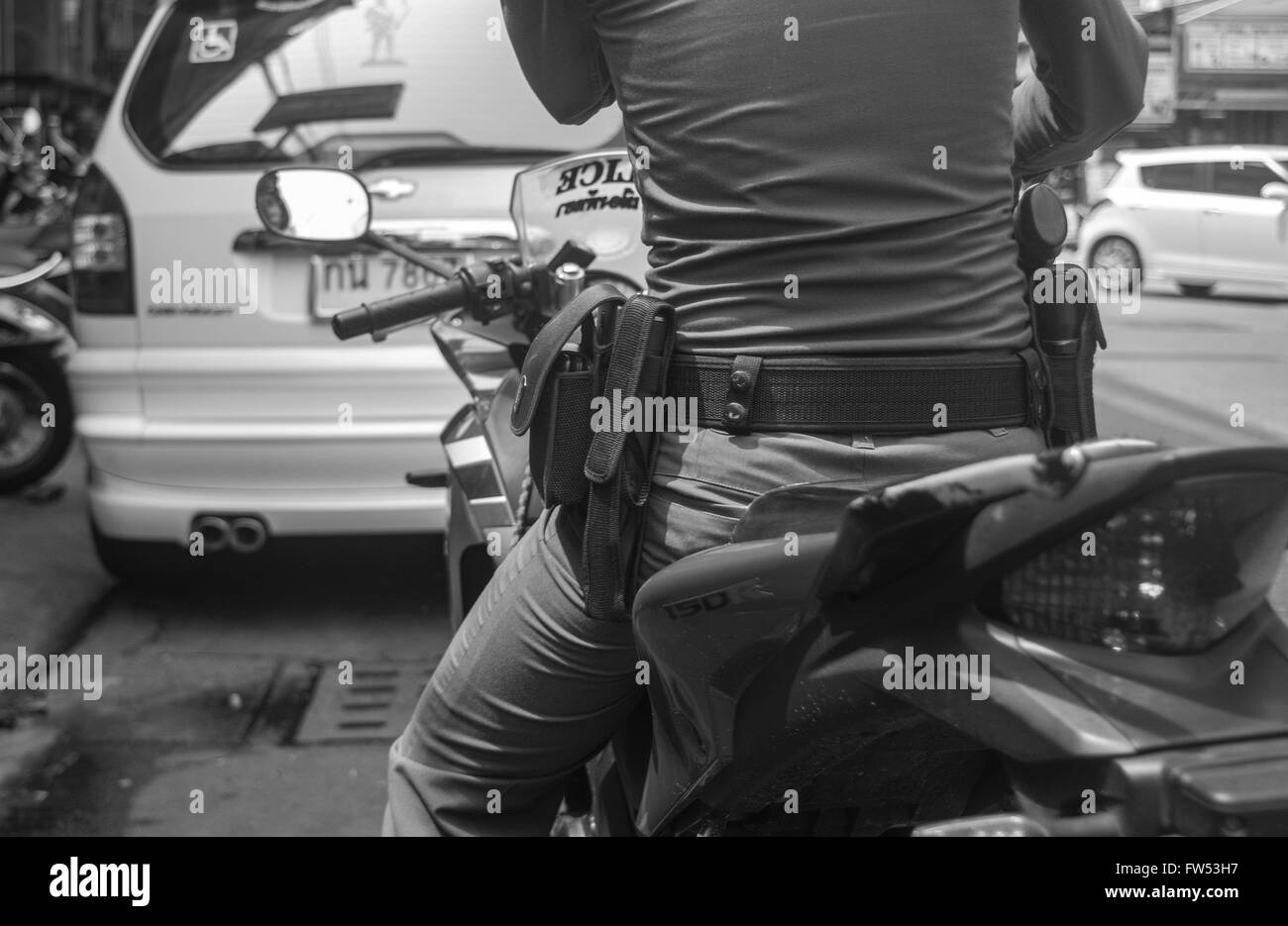 Thai police gun Black and White Stock Photos & Images - Alamy