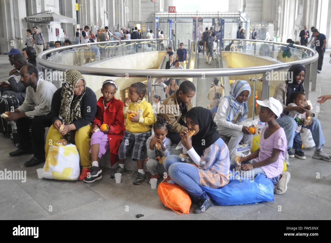 Milan (Italy) - refugees from Eritrea and Syria camped in the Central ...