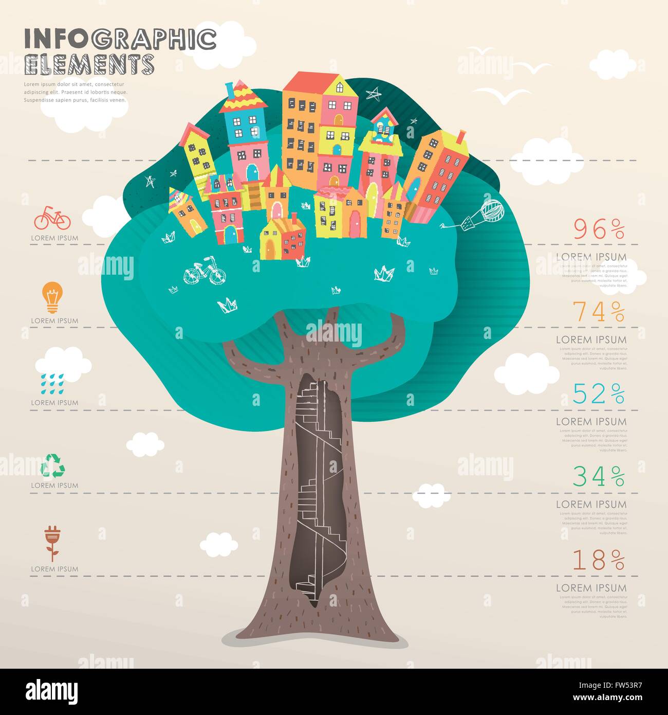 Tree infographic hi-res stock photography and images - Alamy