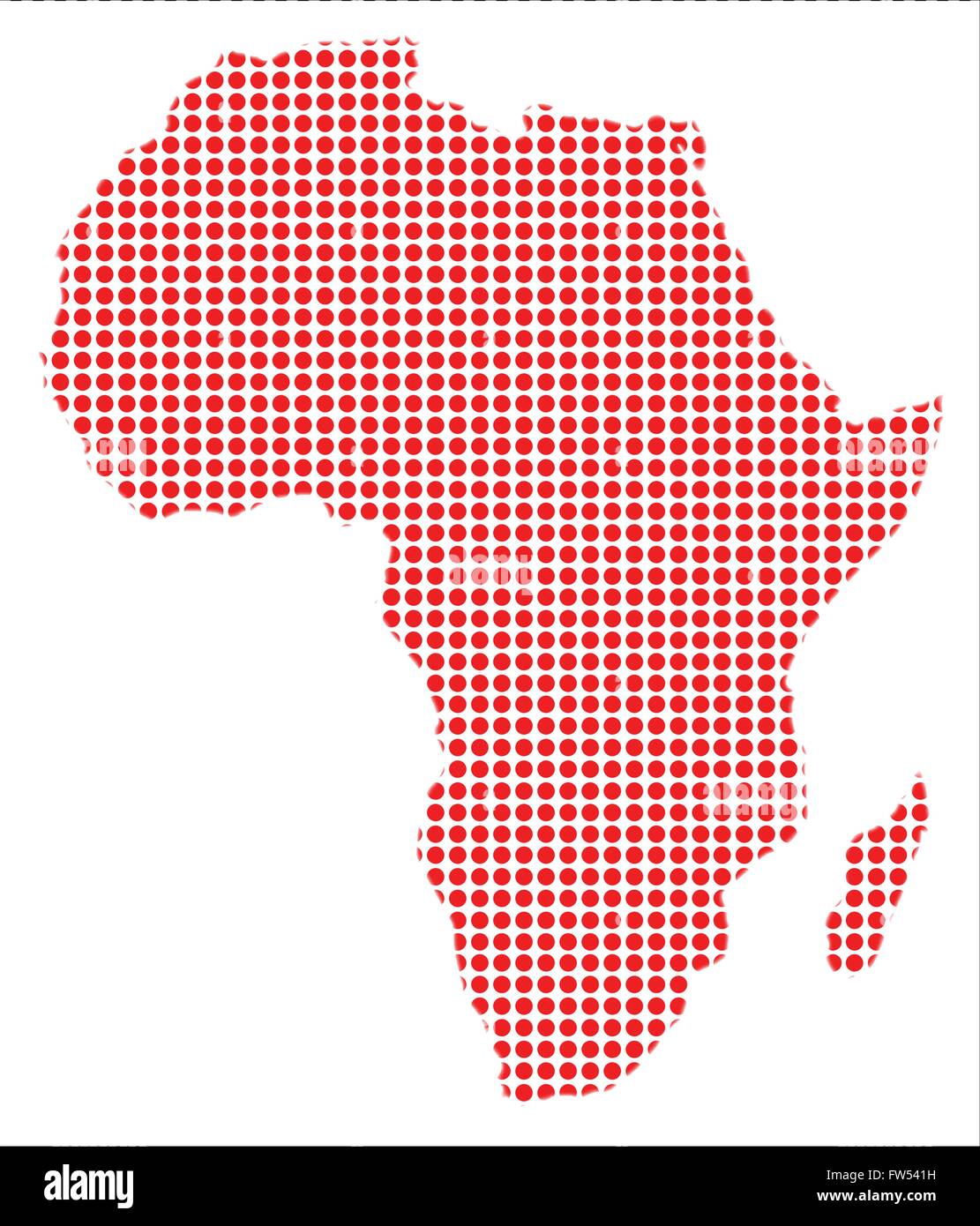 A red dot map of Africa over a white background Stock Vector Image ...