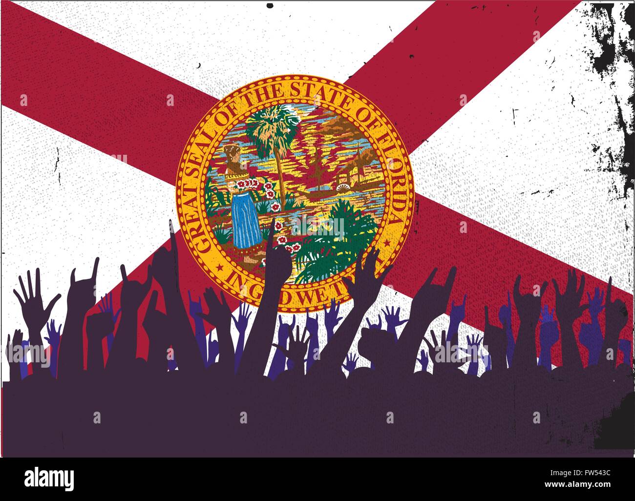 Florida waving flag Stock Vector Images - Alamy