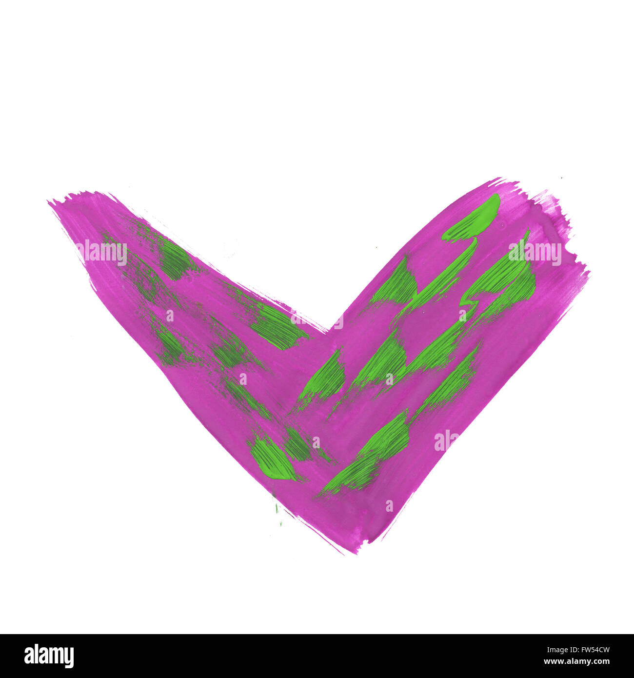 watercolor purple tick handmade check mark isolated on white background ...