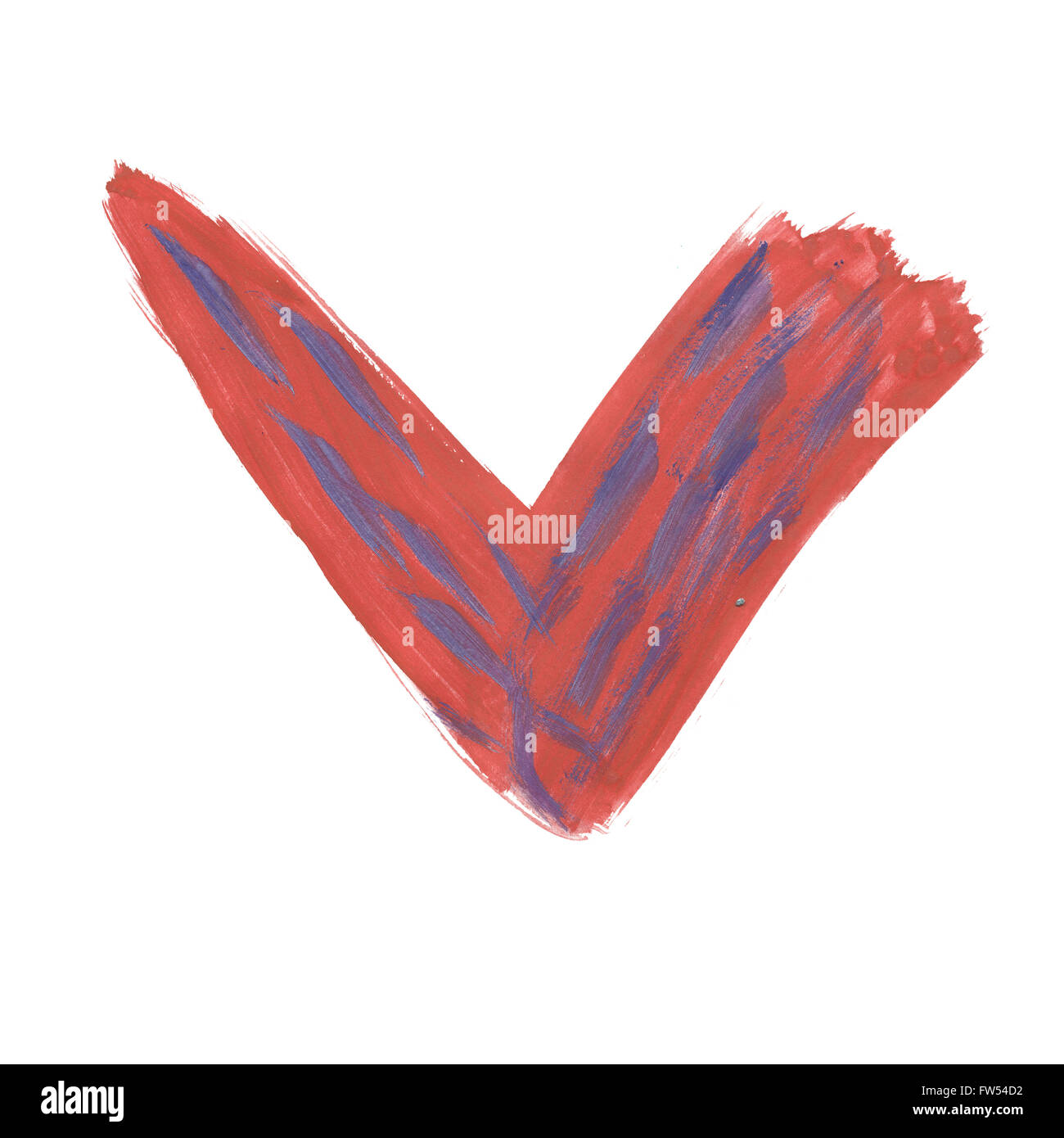 watercolor tick handmade orange check mark isolated on white background ...