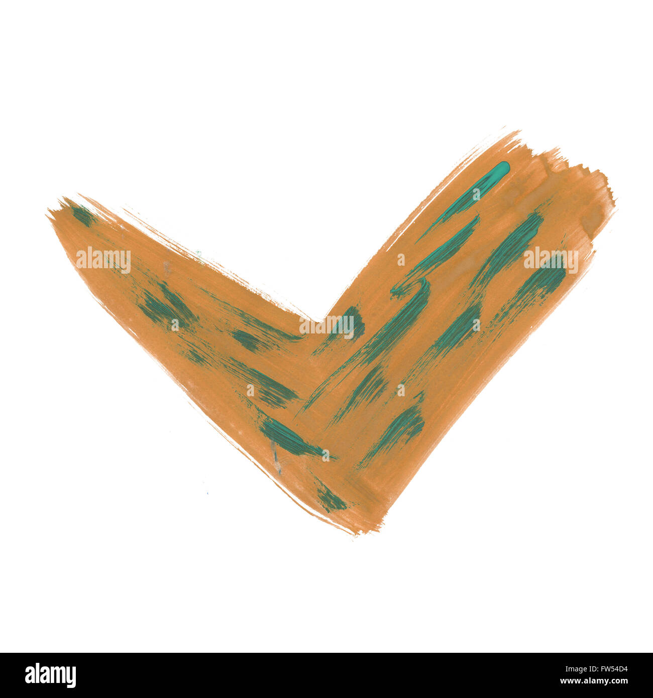 watercolor tick handmade yellow check mark isolated on white background ...