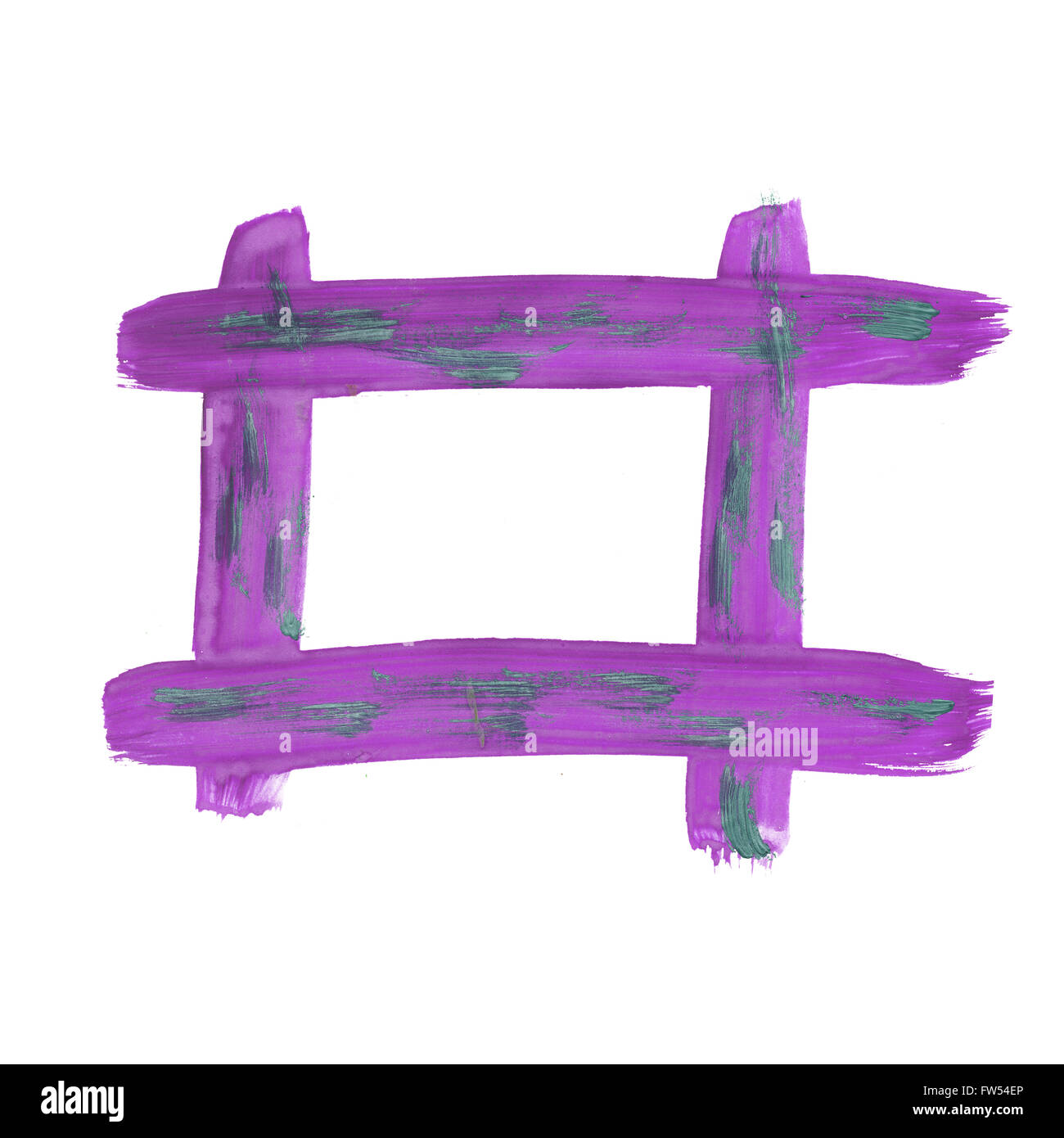 watercolor purple handmade frame isolated on white background Stock ...