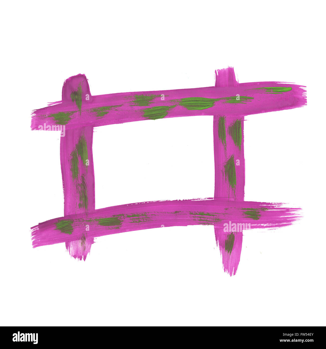 watercolor red handmade frame isolated on white background Stock Photo ...