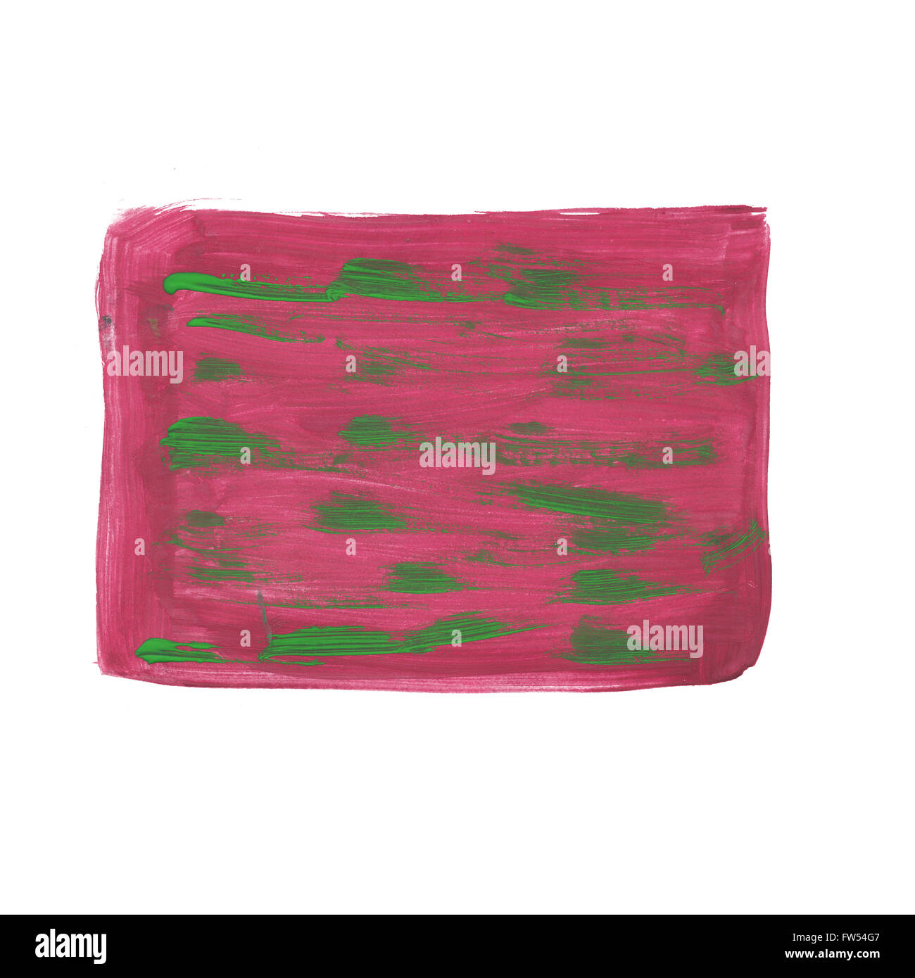 watercolor red green handmade square isolated on white background Stock ...