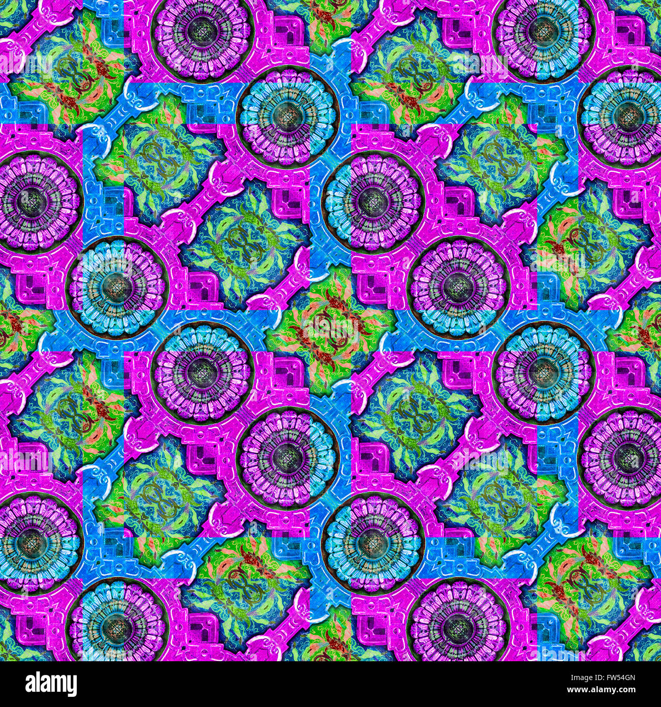 Digital collage technique geometric abstract collage ornate pattern ...