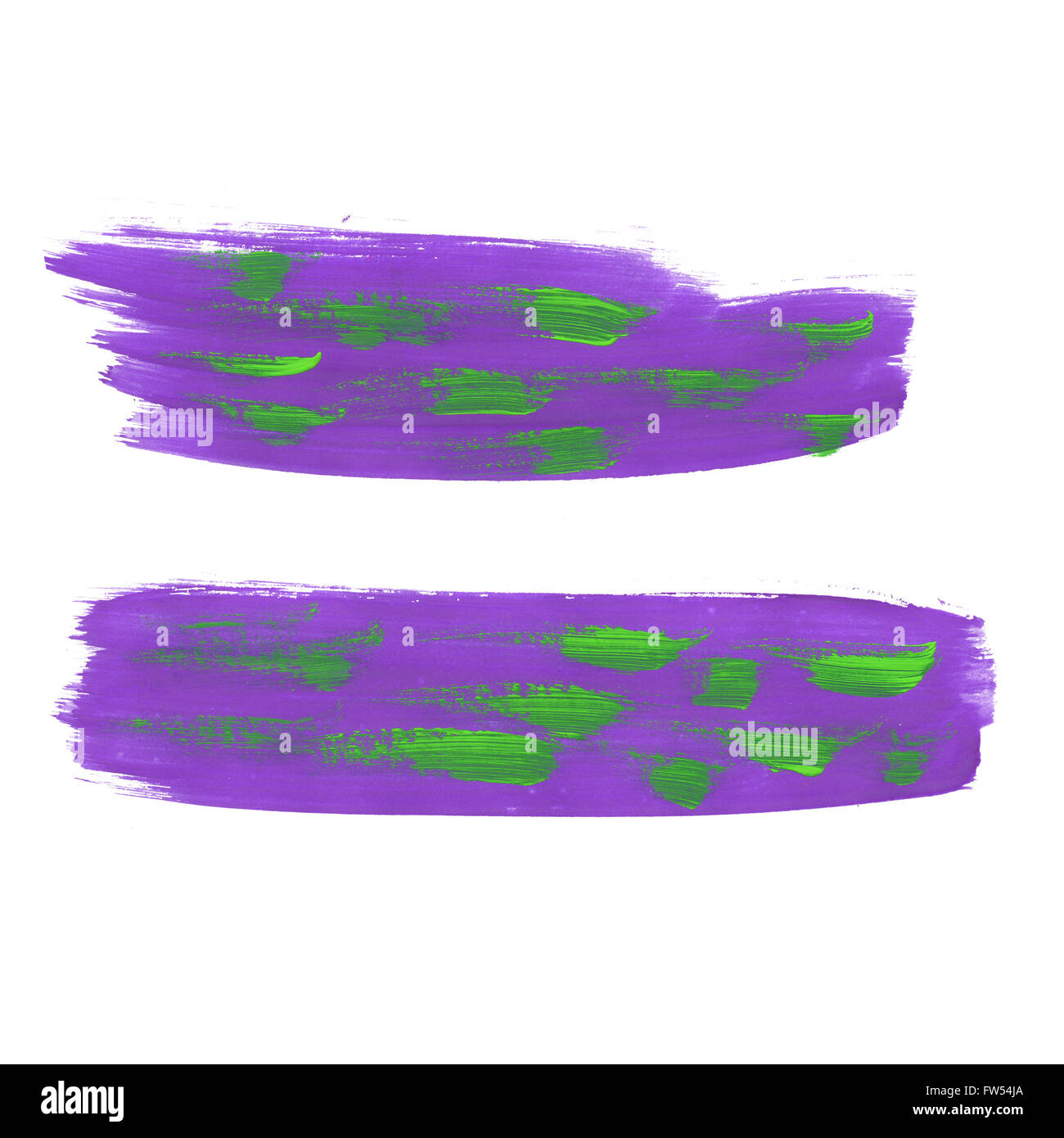 watercolor blotch handmade purple green smear isolated on white ...