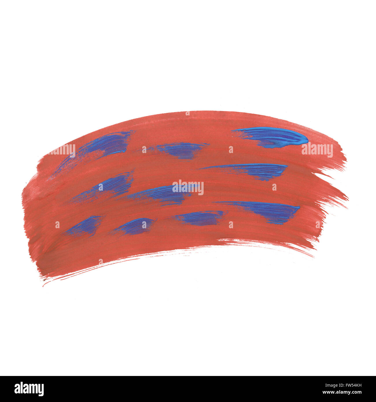 watercolor blotch handmade orange blue smear isolated on white ...