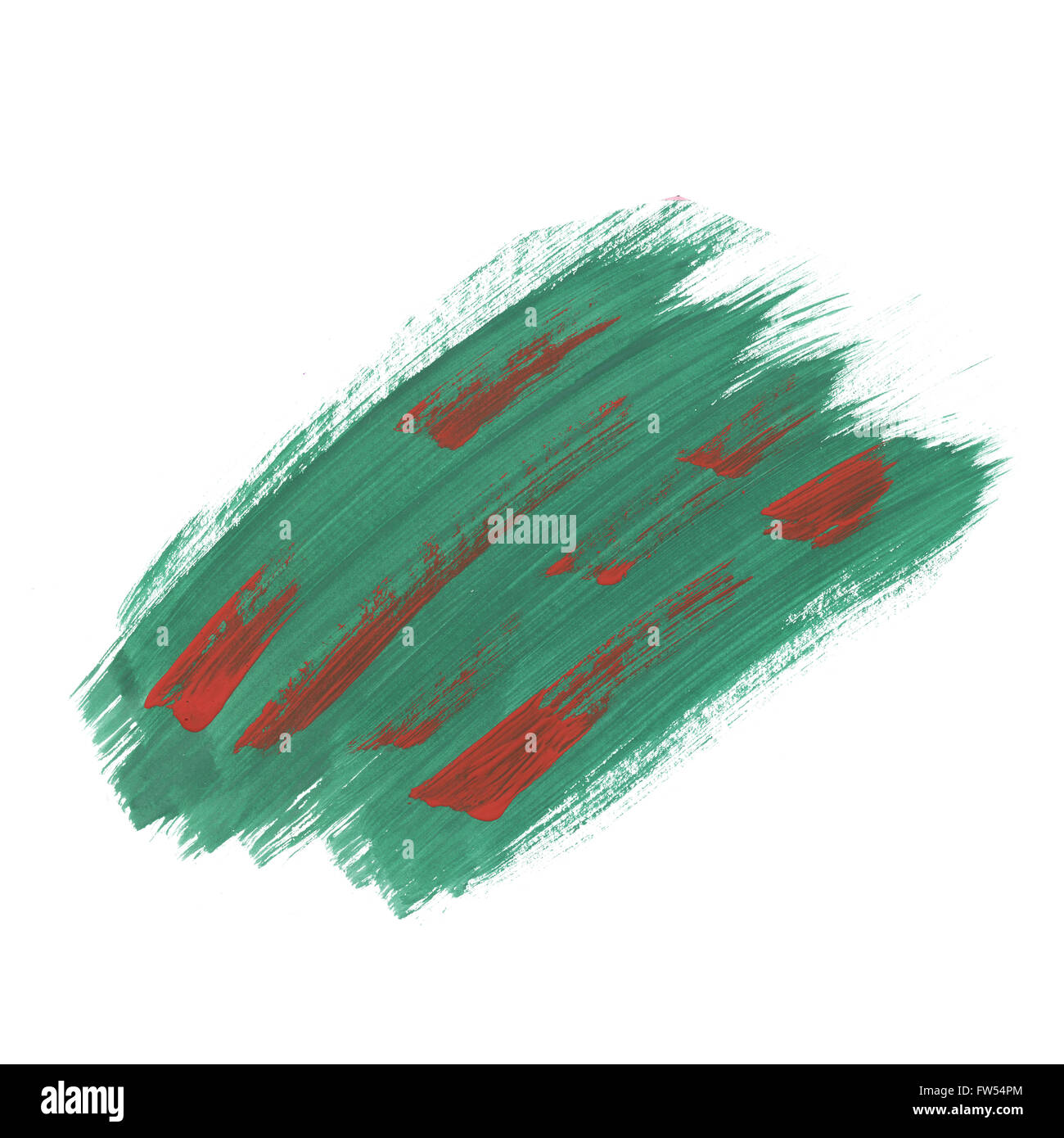 watercolor blotch green red handmade smear isolated on white background ...