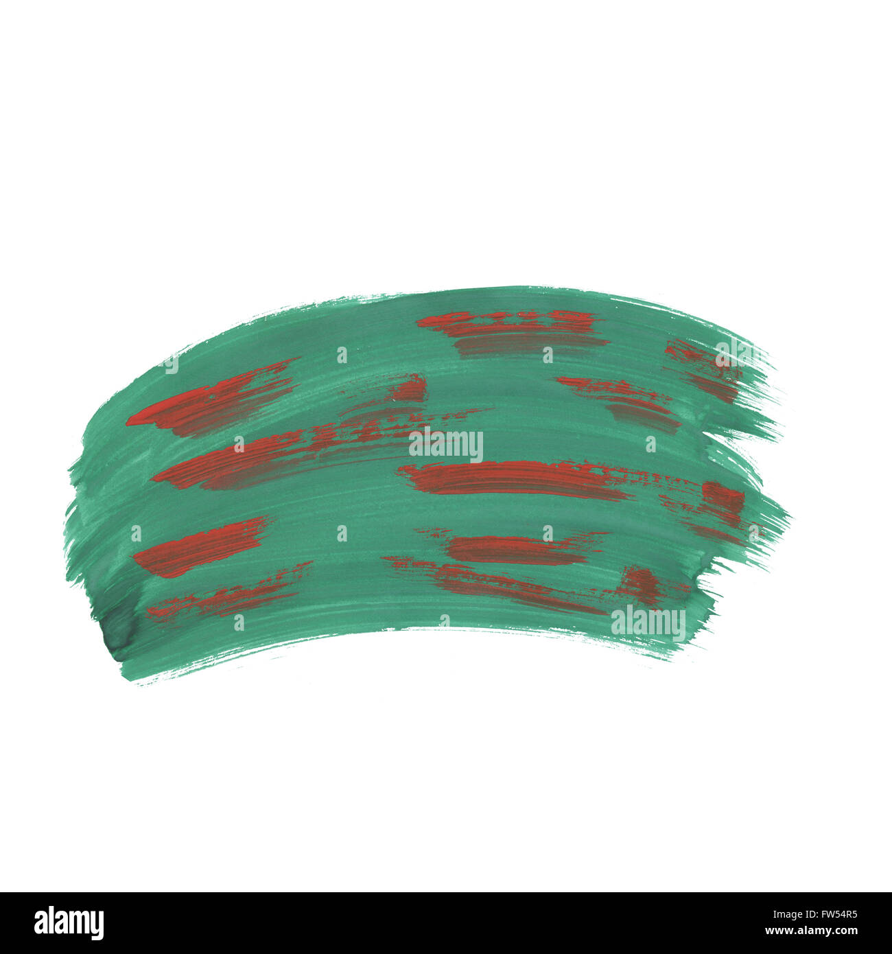 watercolor blotch handmade green red smear isolated on white background ...