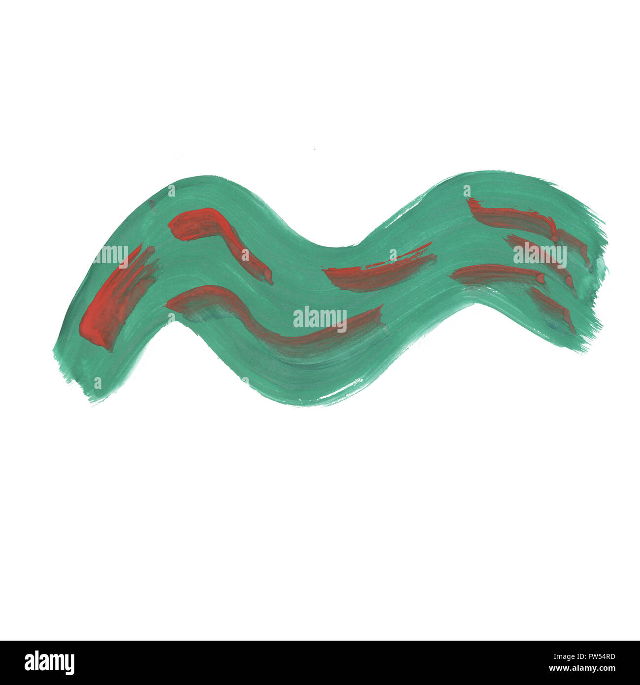 watercolor blotch handmade smear green red isolated on white background ...