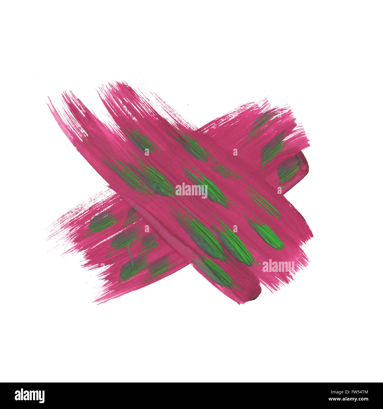 watercolor red green handmade cross isolated on white background Stock ...