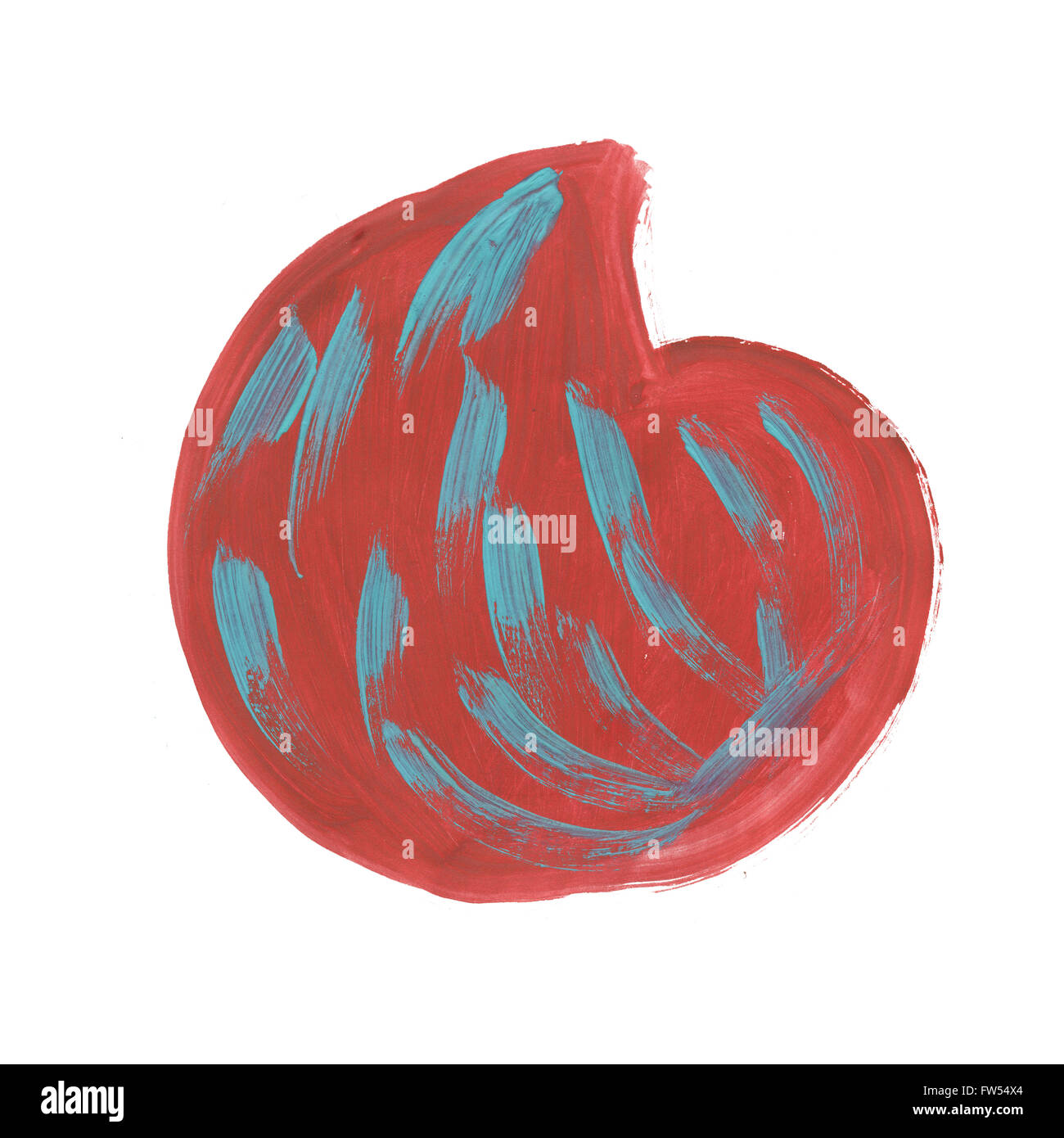watercolor circle red blue handmade cross isolated on white background ...